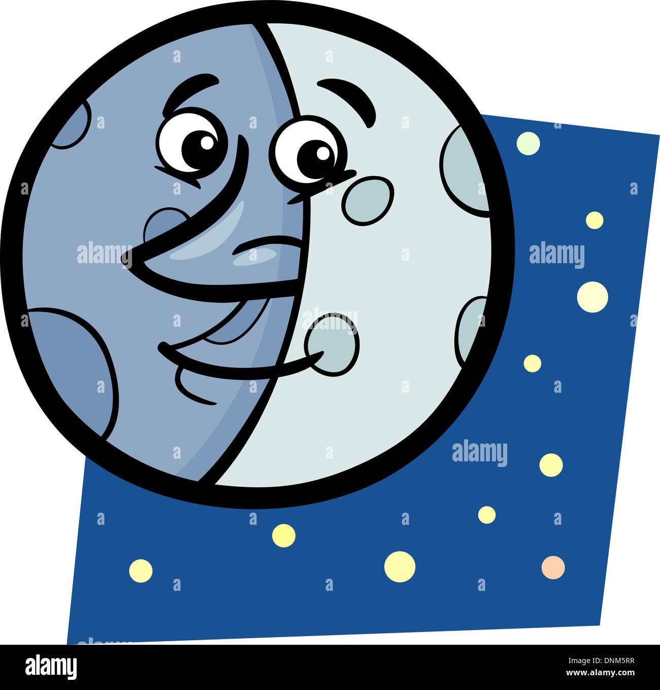 Cartoon Illustration of Funny Moon Comic Mascot Character Stock Vector ...
