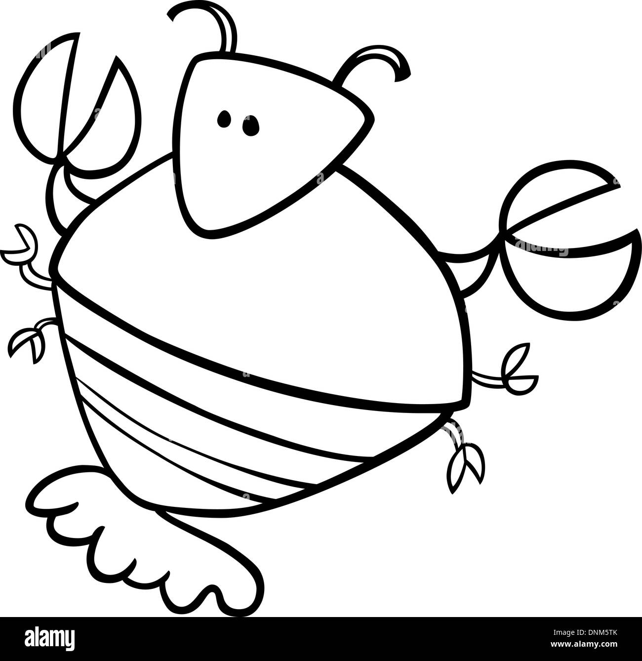 cartoon Illustration of cancer zodiac sign for coloring book Stock ...