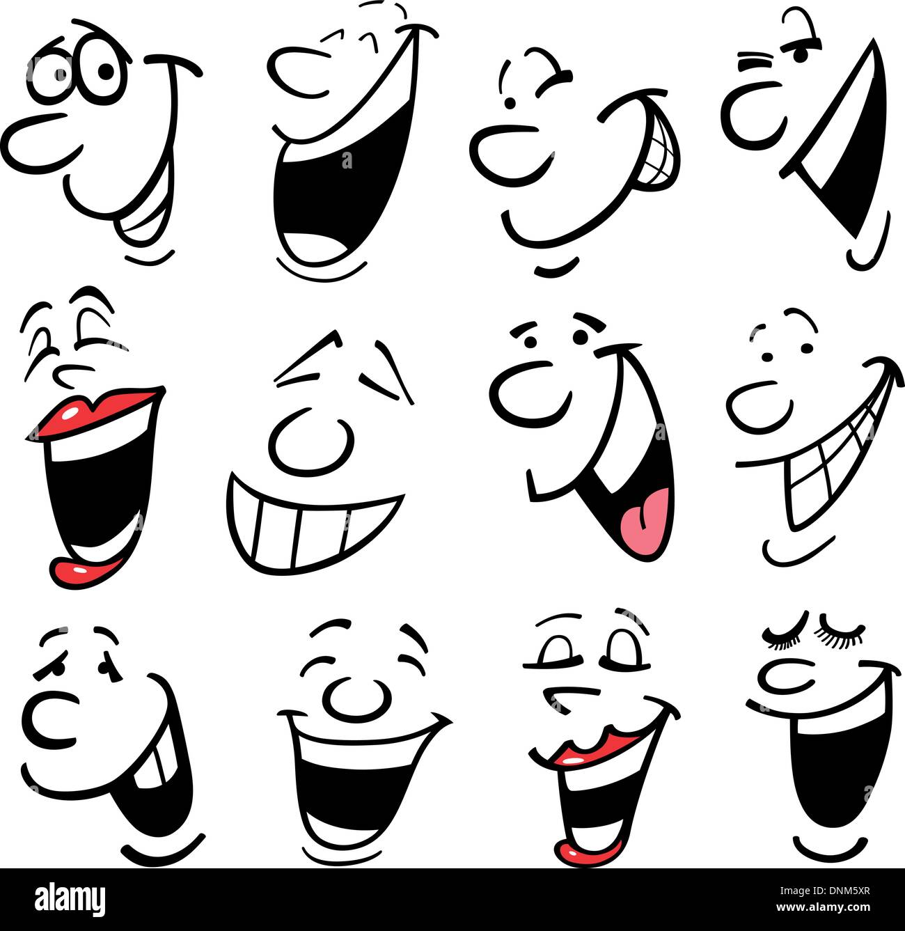 Cartoon faces and emotions for humor or comics design Stock Vector ...