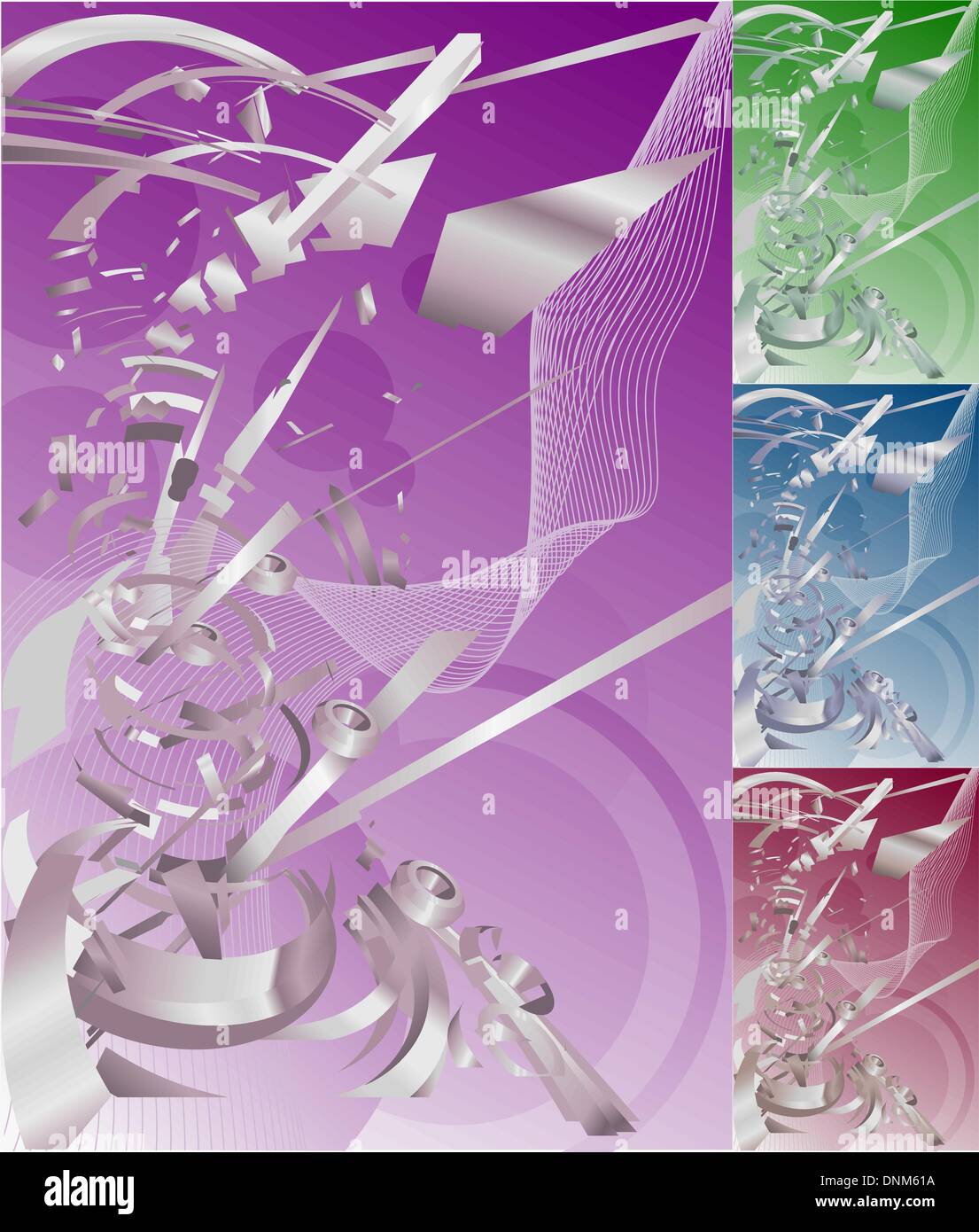 Conceptual abstract funky futuristic exploding technology background ...