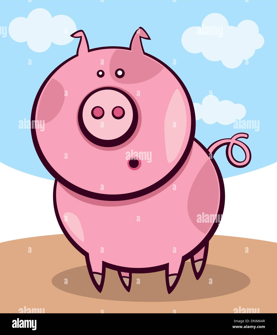 Cartoon illustration of funny surprised pig Stock Vector Image & Art ...