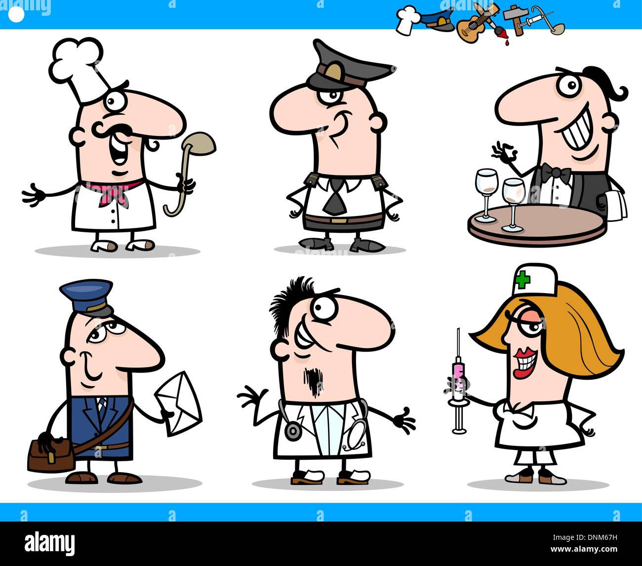 Cartoon Illustration of Funny Professional People Occupations ...