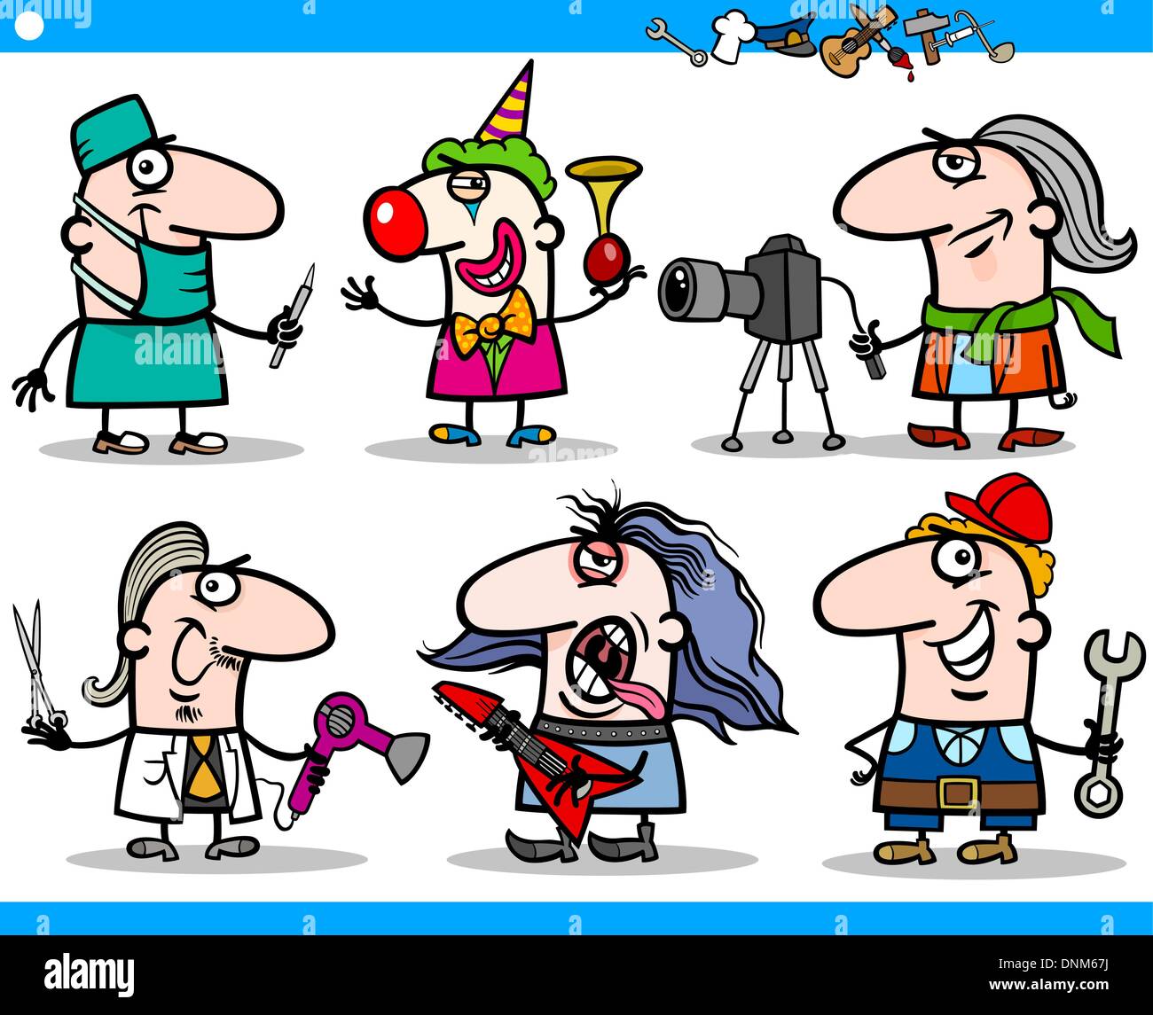 Cartoon Illustration of Funny Professional People Occupations ...