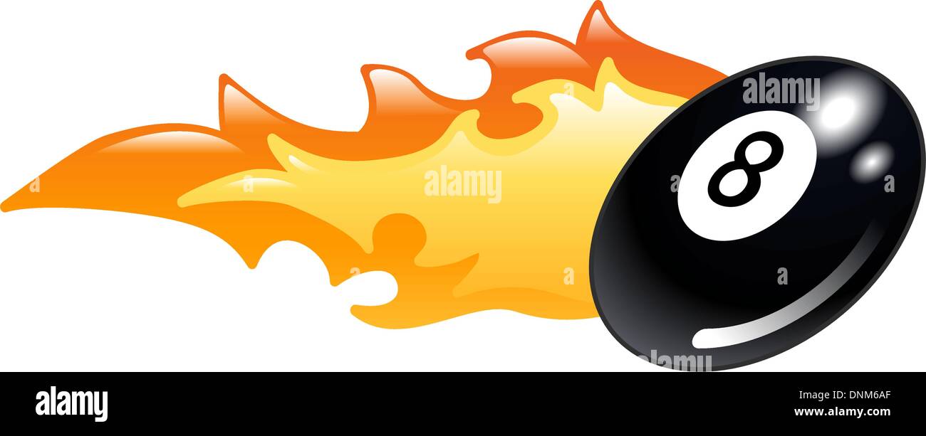 Illustration of a flaming eight ball pool ball Stock Vector Image & Art ...