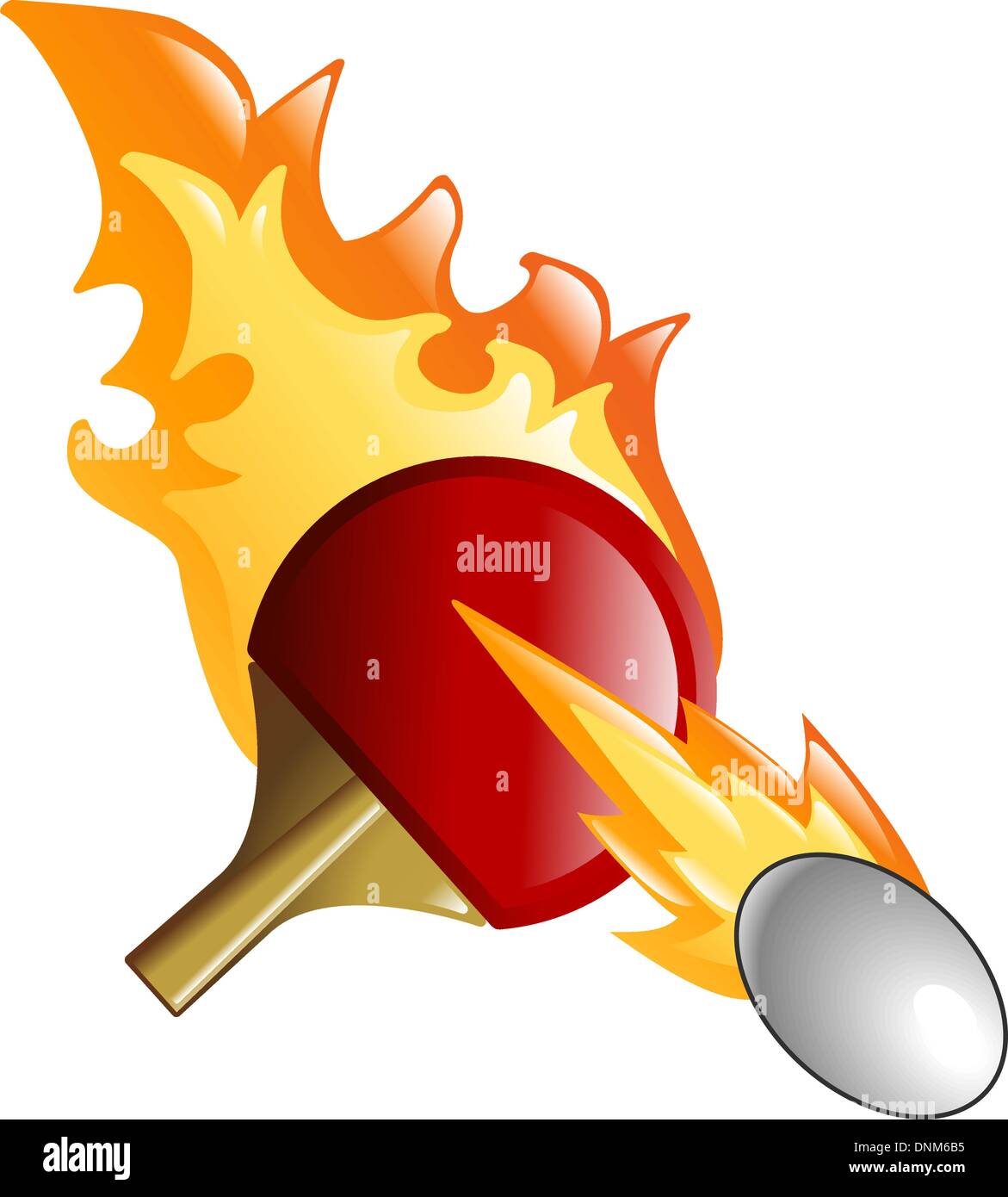 Illustration of a flaming ping pong paddle and ball Stock Vector Image ...