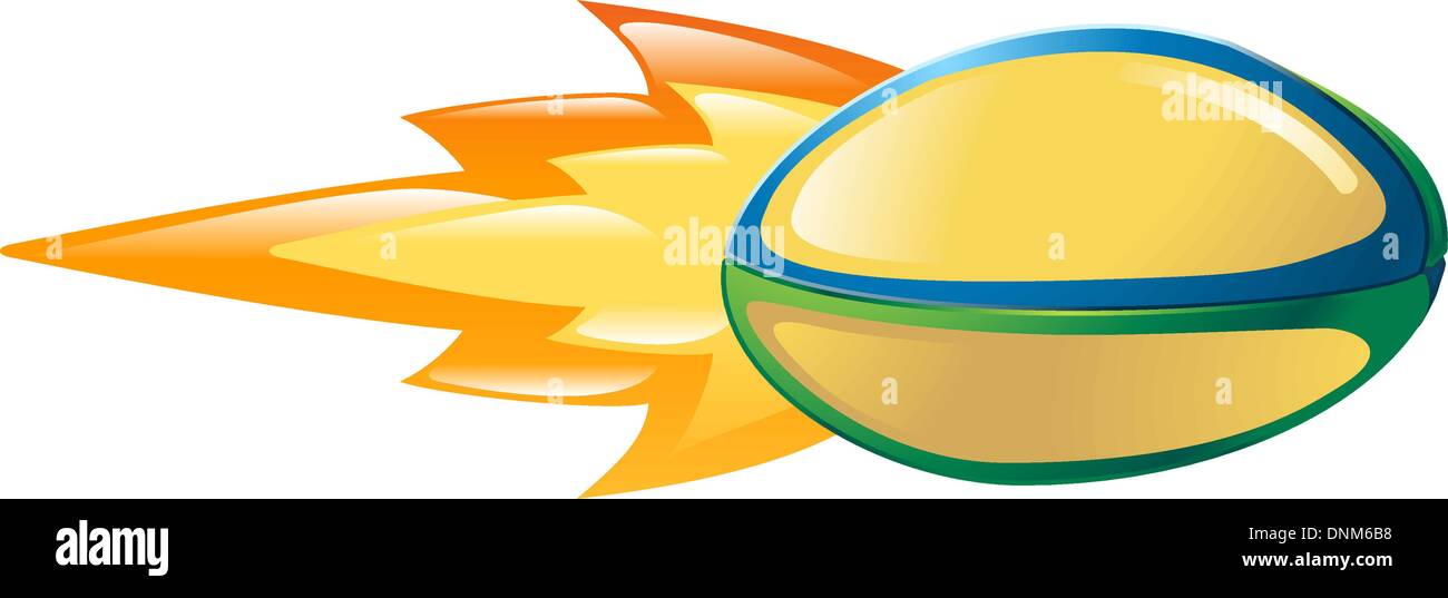 Illustration of a flaming rugby ball Stock Vector Image & Art - Alamy