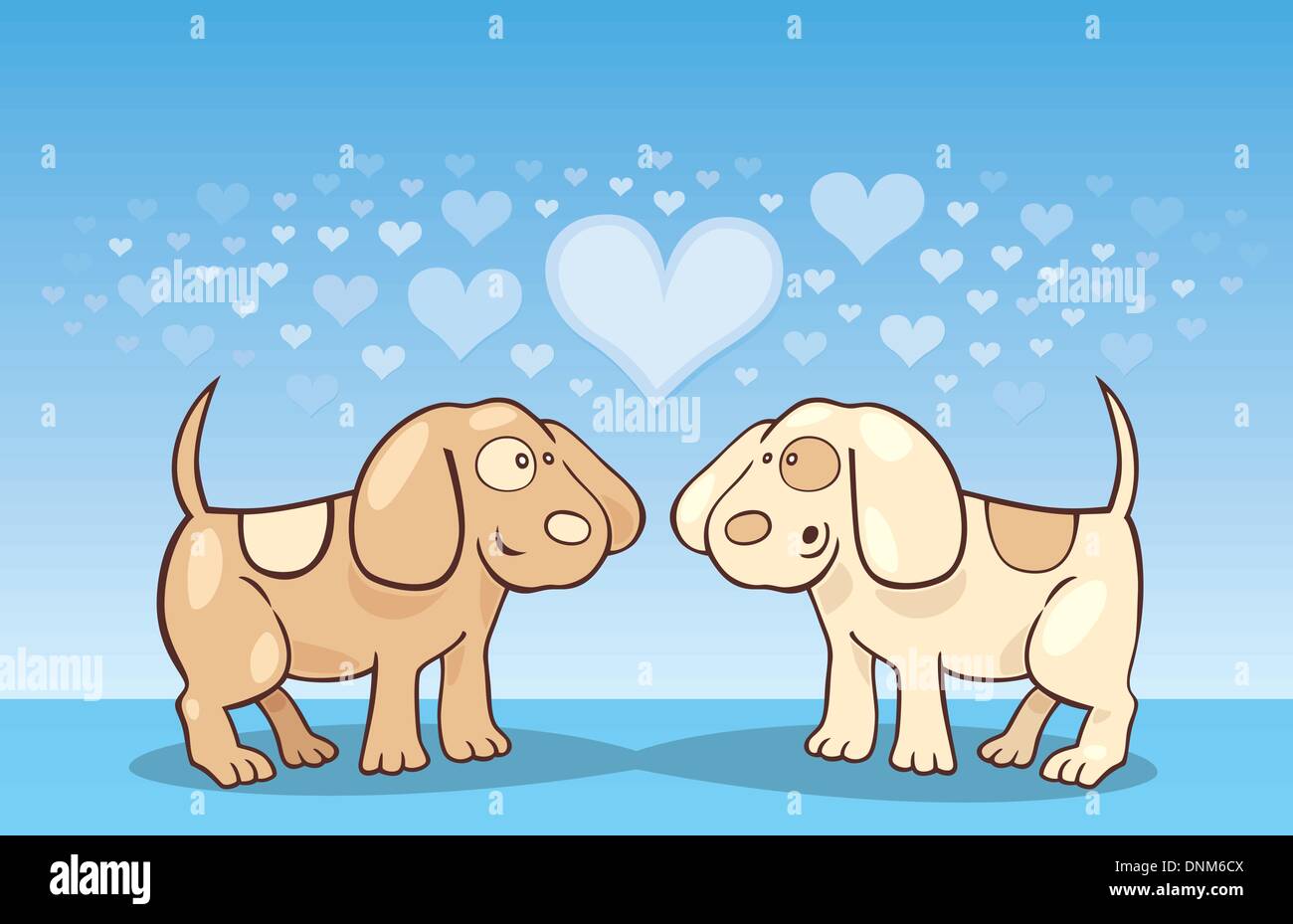 Cartoon illustration of puppies in love Stock Vector Image & Art - Alamy