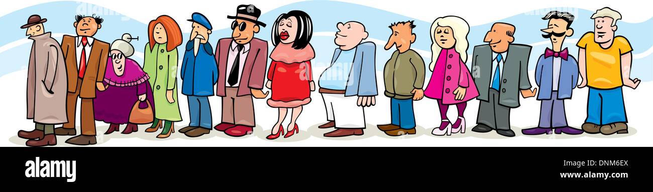 Illustration of people in queue Stock Vector Image & Art - Alamy