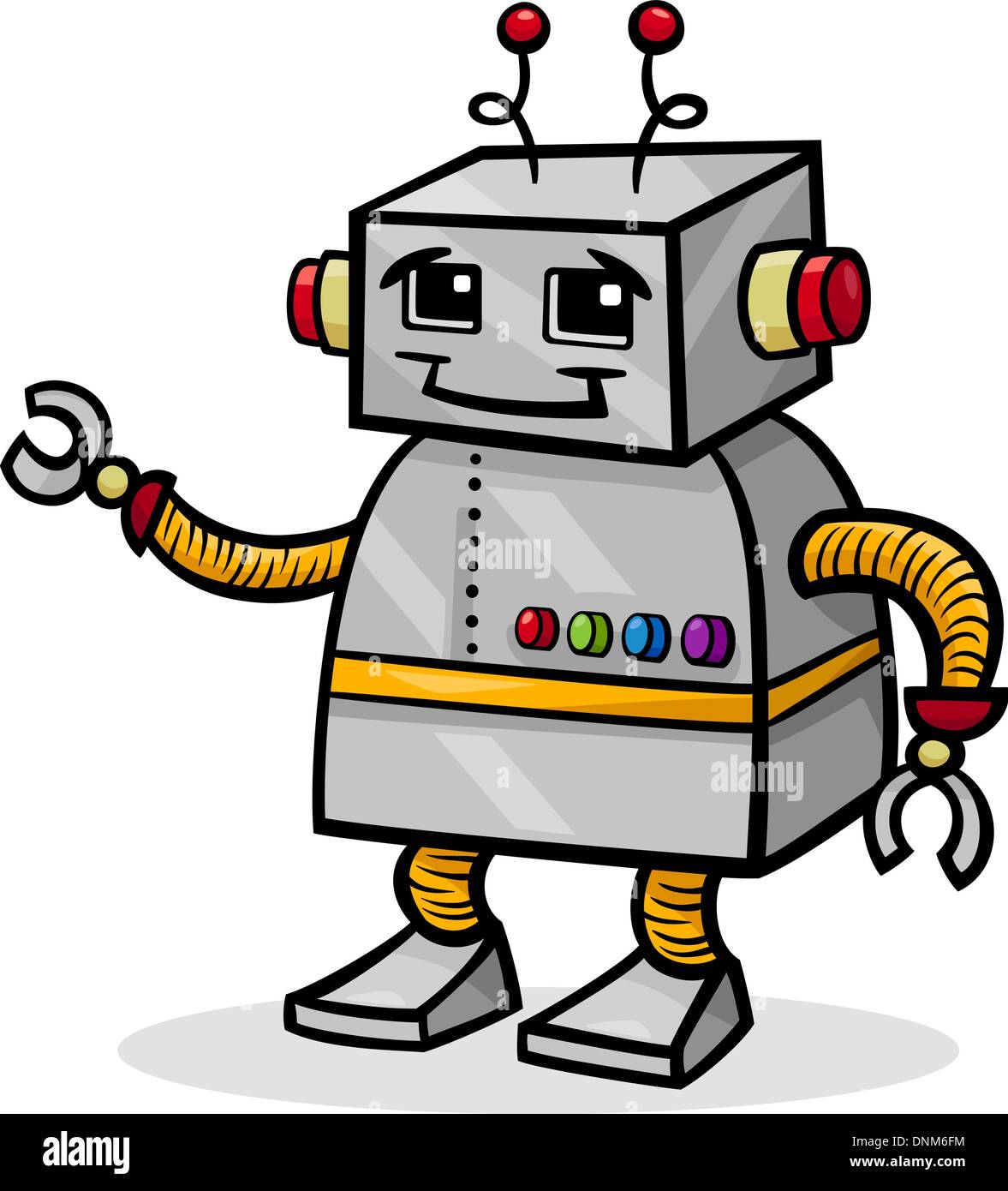 Cartoon Illustration of Cute Robot or Droid Stock Vector Image & Art ...