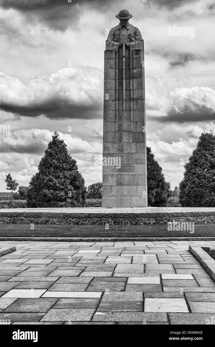 Black & White dramatic picture of The Brooding Soldier memorial at ...
