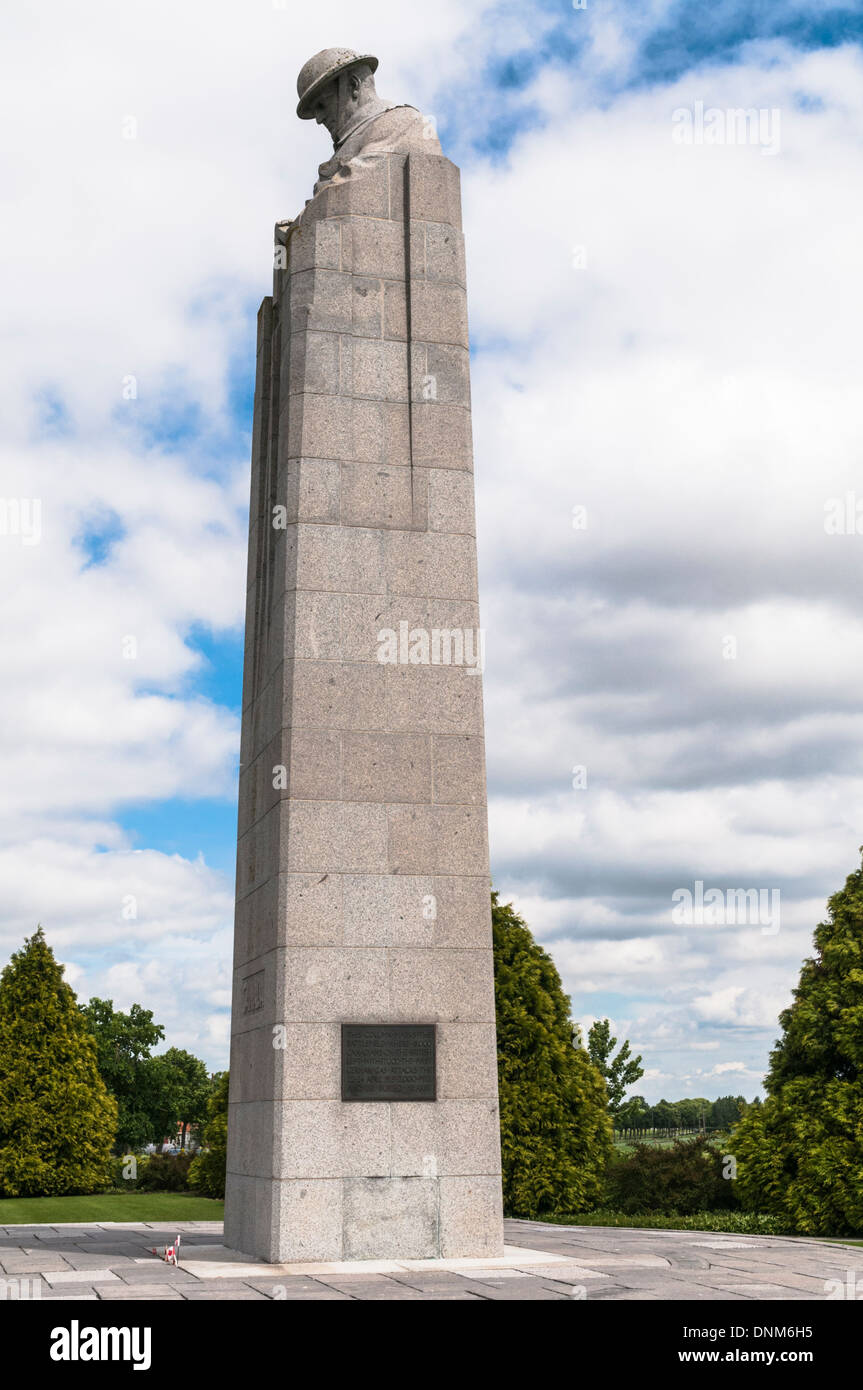 The Brooding Soldier memorial at Vancouver Corner in St Julien near ...