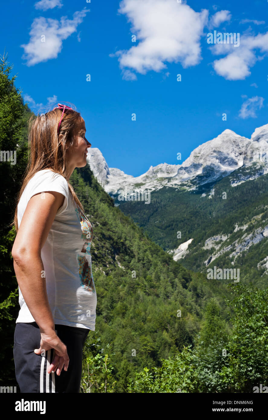 Women enjoying the view. Slovenian Alps Stock Photo - Alamy