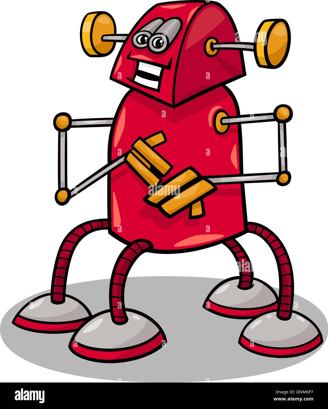 Cartoon Illustration of Funny Robot or Droid Stock Vector Image & Art ...