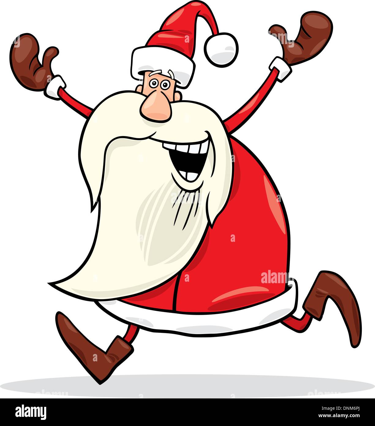 cartoon illustration of happy running santa Stock Vector Image & Art ...