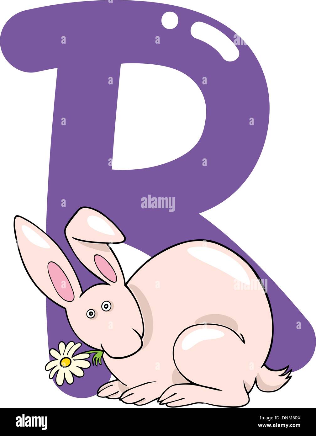 cartoon illustration of R letter for rabbit Stock Vector Image & Art ...