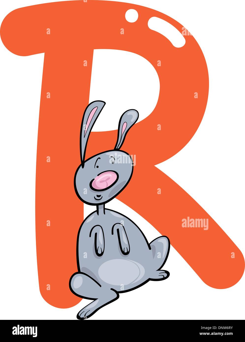 cartoon illustration of R letter for rabbit Stock Vector Image & Art ...