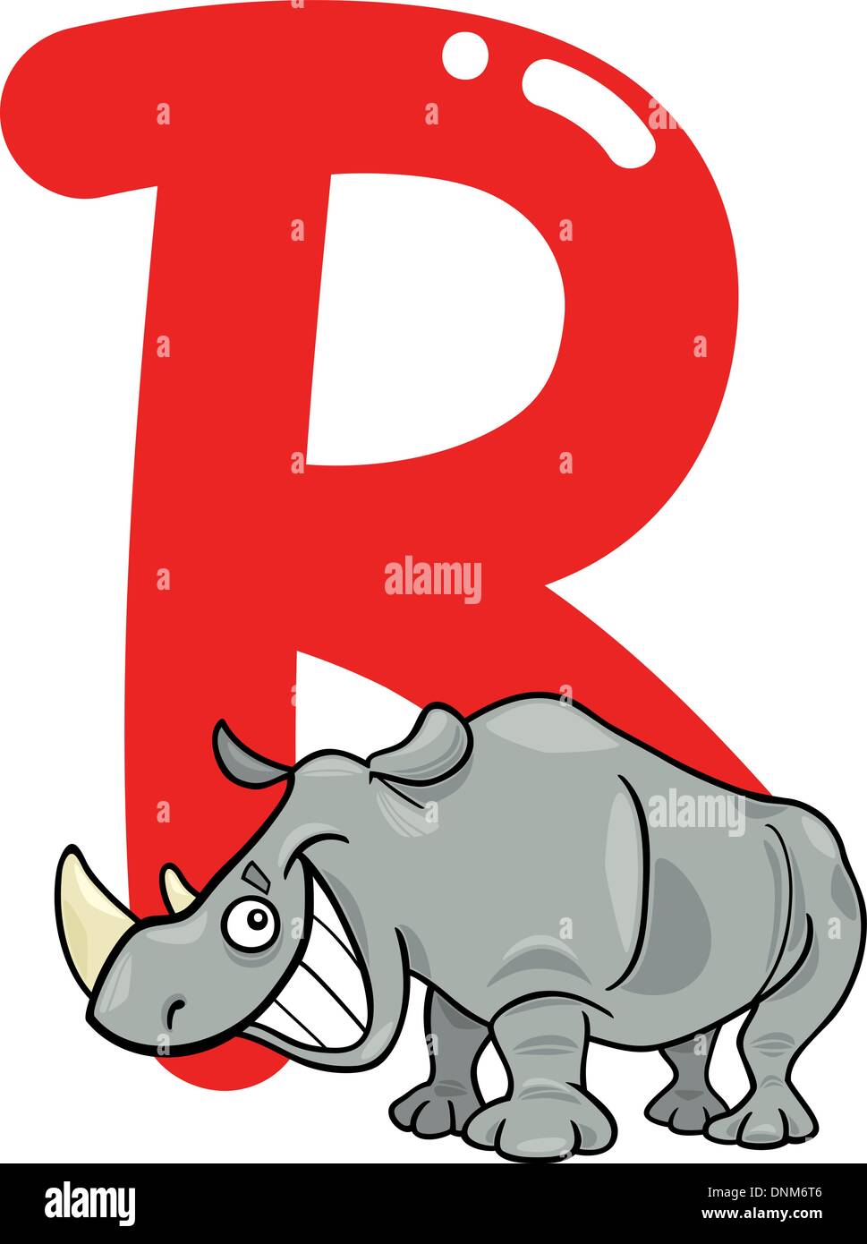 cartoon illustration of R letter for rhino Stock Vector Image & Art - Alamy
