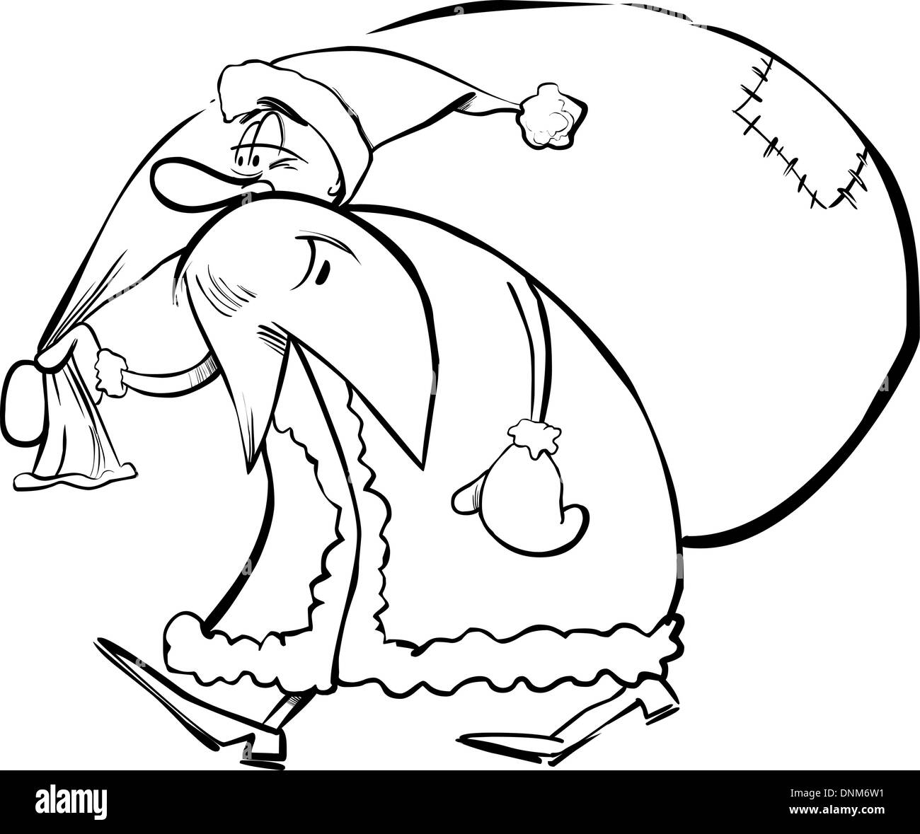 Cartoon Illustration of Santa Claus or Father Christmas or Papa Noel ...