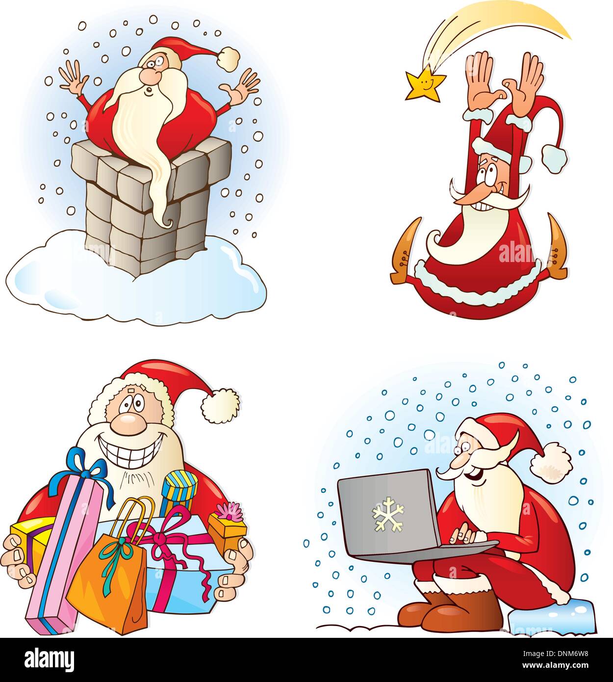cartoon illustration of santa claus set Stock Vector Image & Art - Alamy