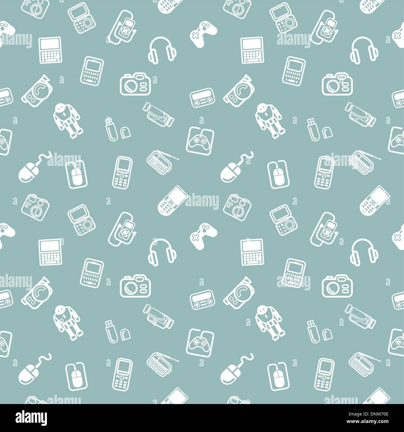 A repeating seamless gadgets and technology background tile texture ...