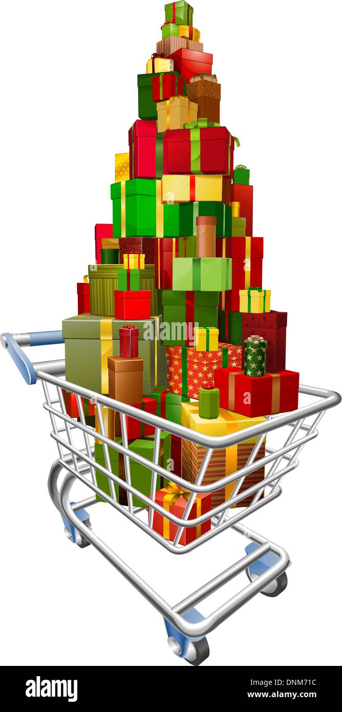 Christmas presents in shopping Stock Vector Images - Alamy