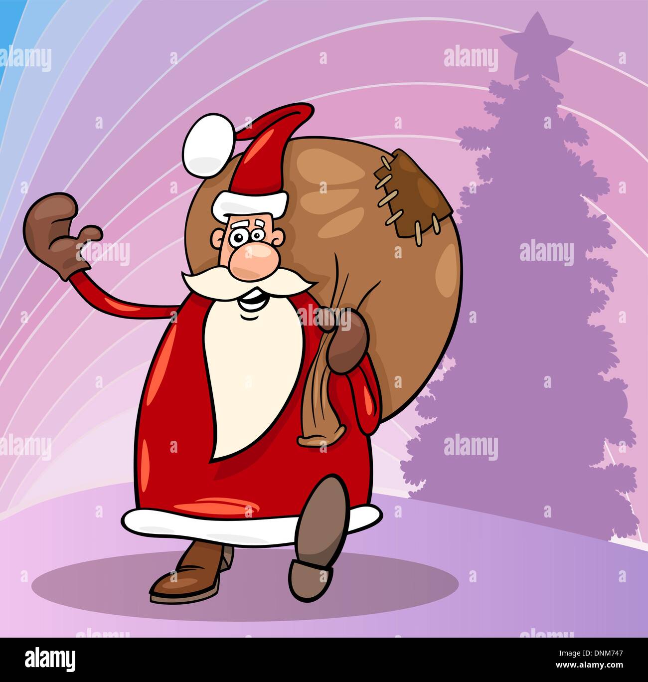 Cartoon Illustration of Funny Santa Claus or Papa Noel or Father ...