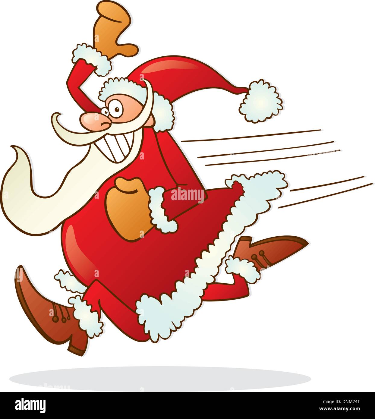 cartoon Illustration of santa claus running Stock Vector Image & Art ...