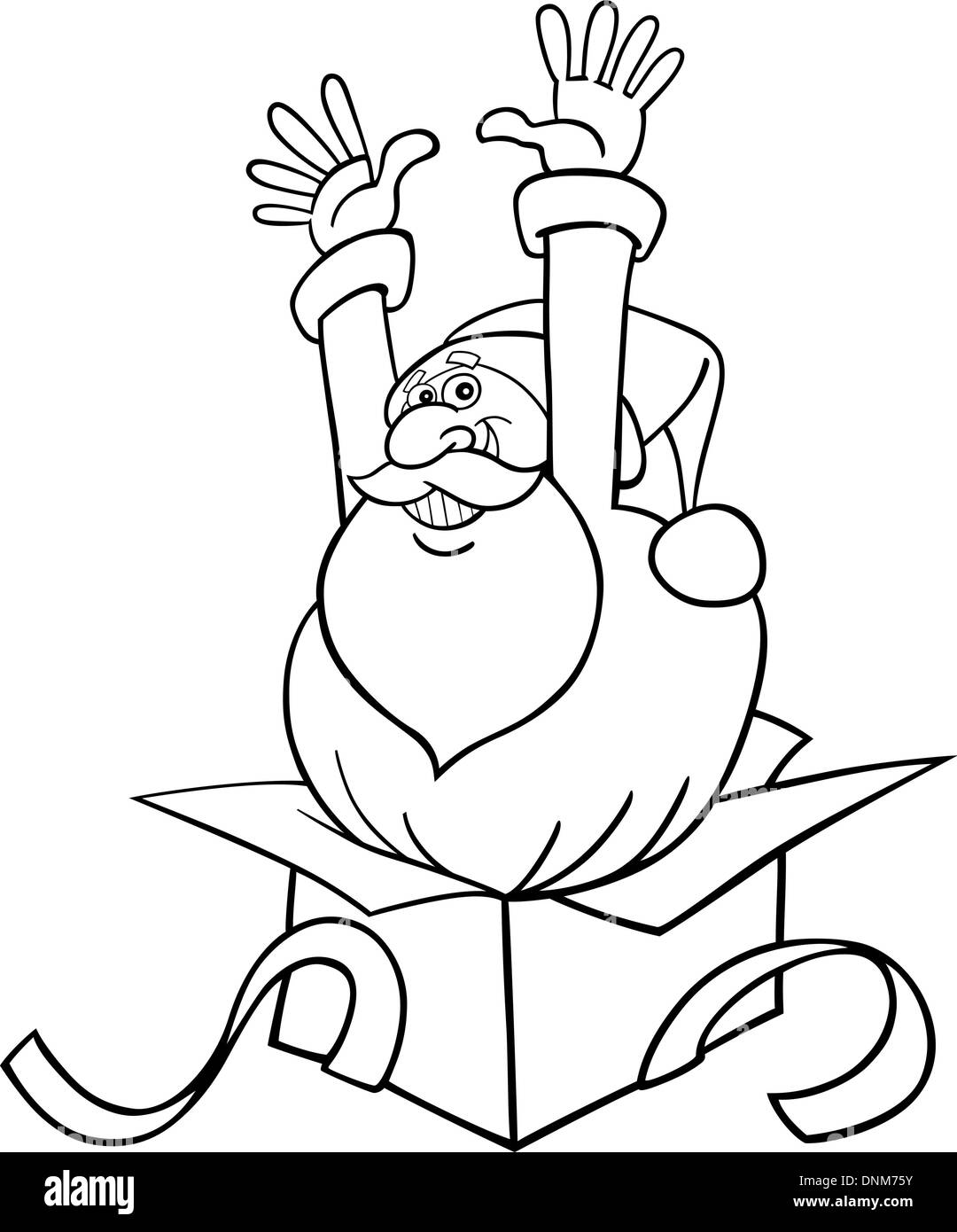 Cartoon Illustration of Santa Claus or Father Christmas or Papa Noel in ...