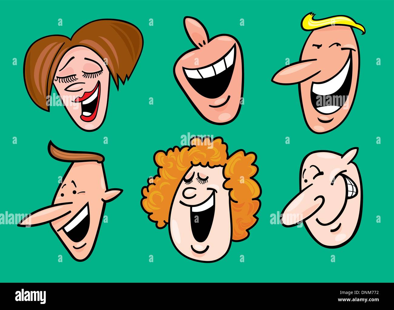 Cartoon illustration of set of funny faces Stock Vector Image & Art - Alamy