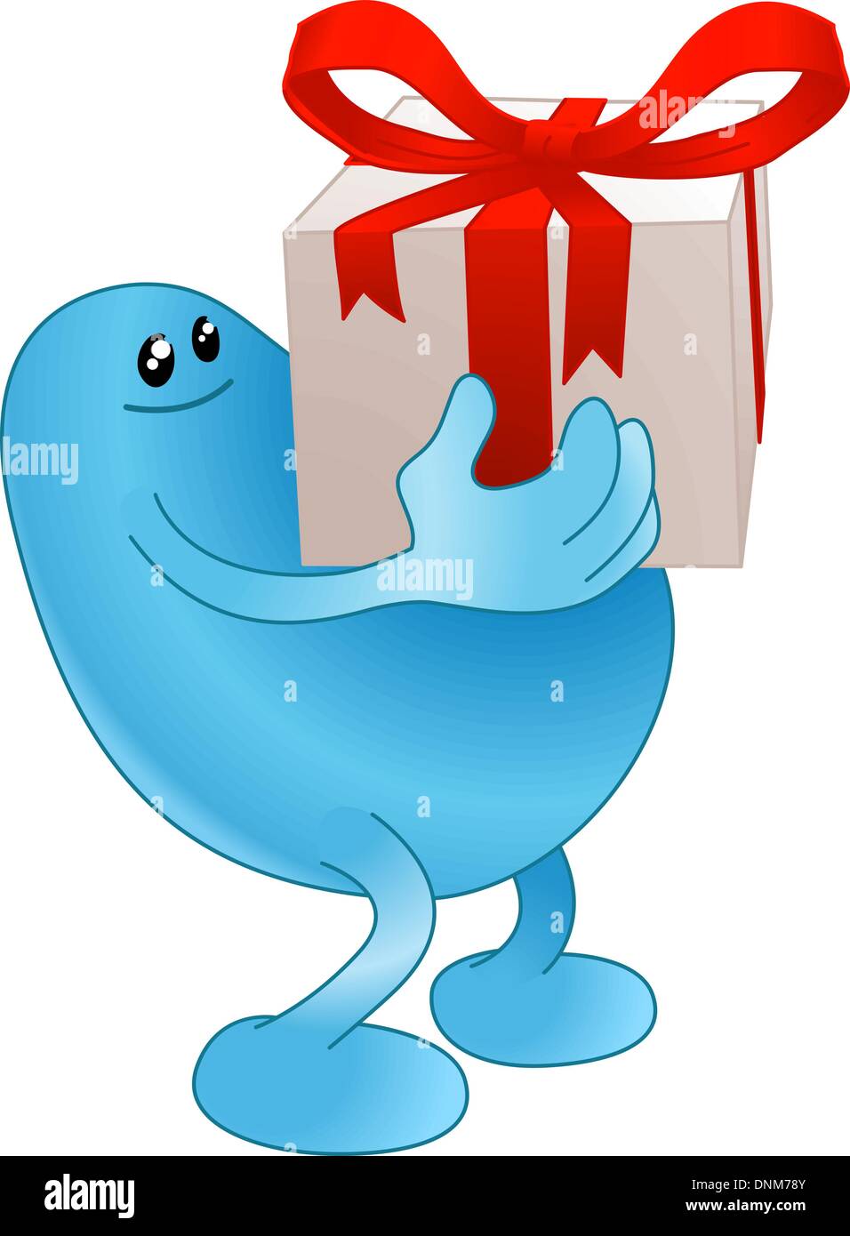 Christmas present wrapped with blue Stock Vector Images - Alamy