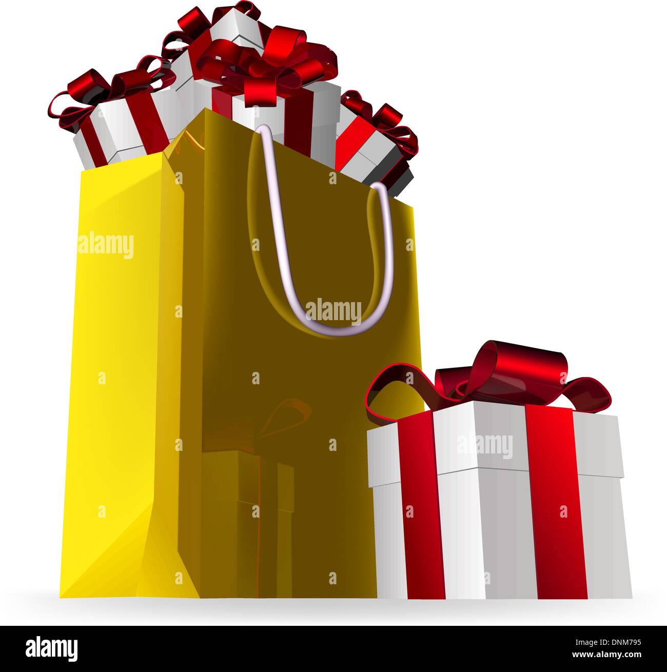 Gift boxes bag Stock Vector Images - Alamy
