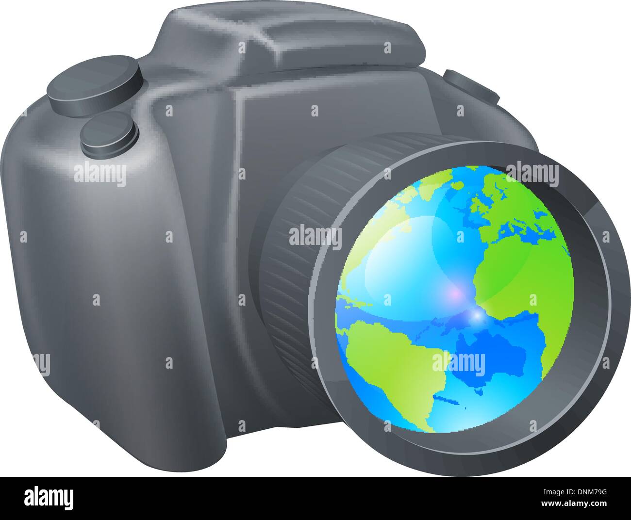 Camera globe concept, camera with globe in lens, could be for travel ...