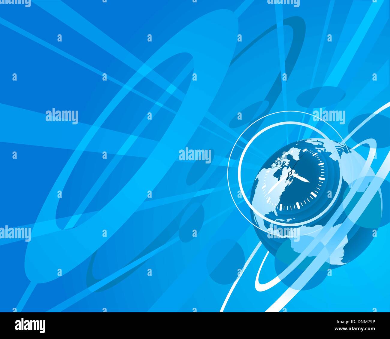 Blue globe clock background illustration Stock Vector Image & Art - Alamy