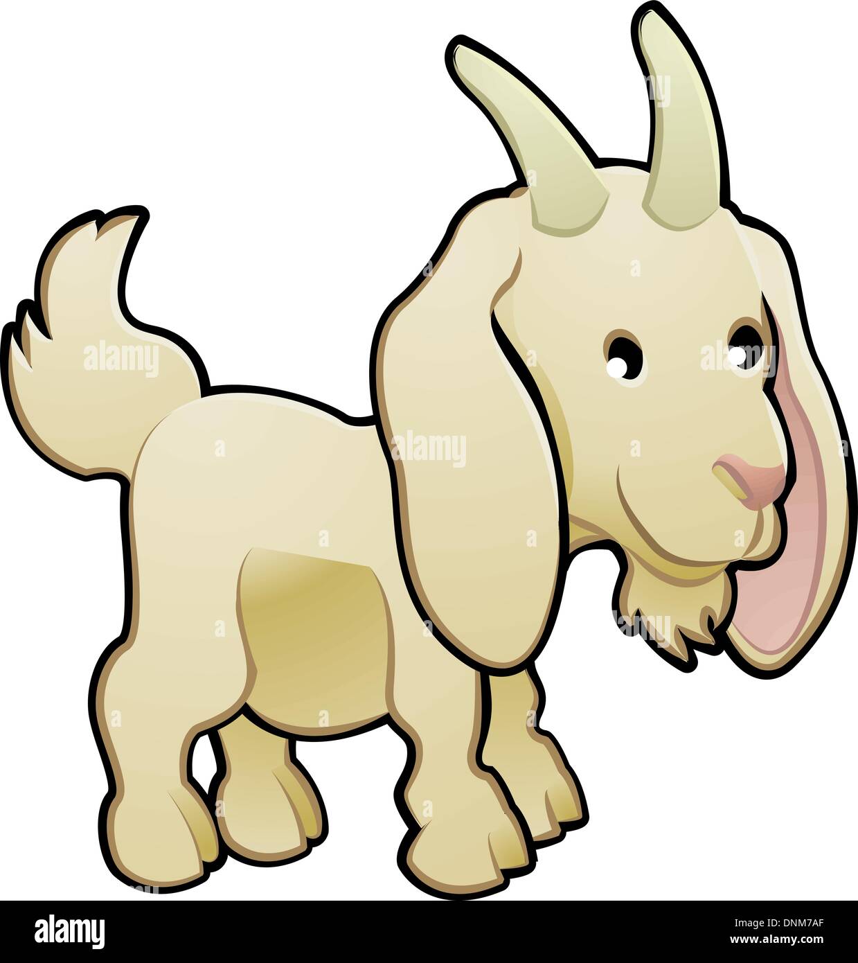 A cute goat farm animal vector illustration Stock Vector Image & Art ...