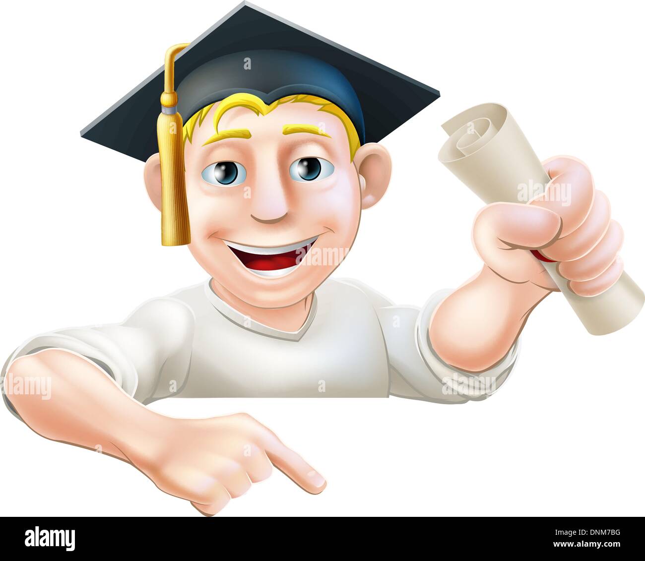 Man diploma cartoon illustration Cut Out Stock Images & Pictures - Alamy