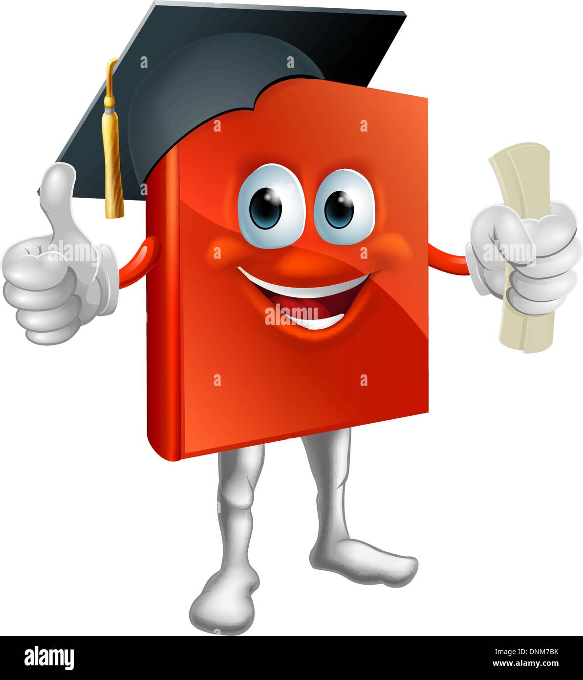 Cartoon graduation book education mascot giving thumbs up, wearing ...