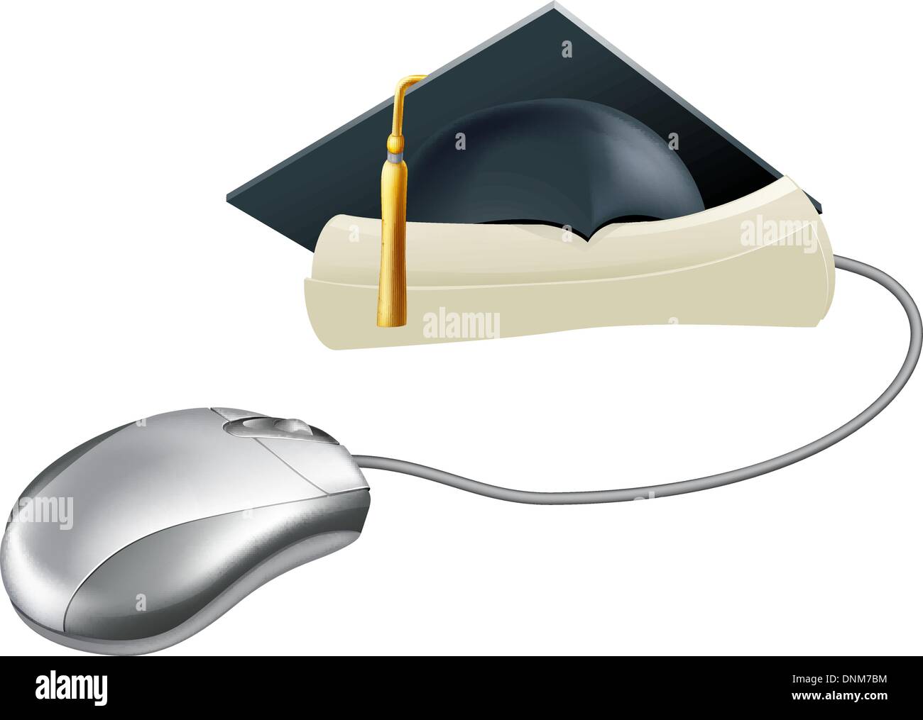 Internet education, training or learning concept, a computer mouse ...