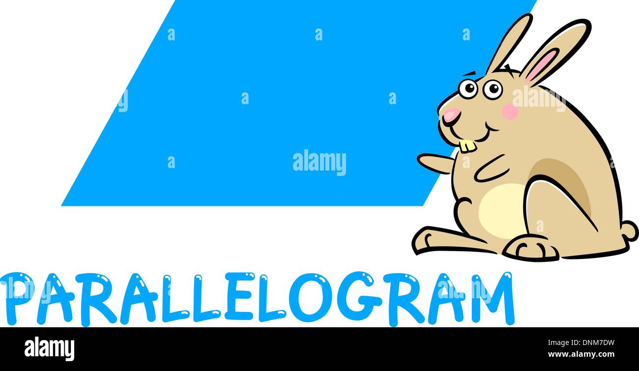 Cartoon Illustration of Parallelogram Basic Geometric Shape with Funny ...