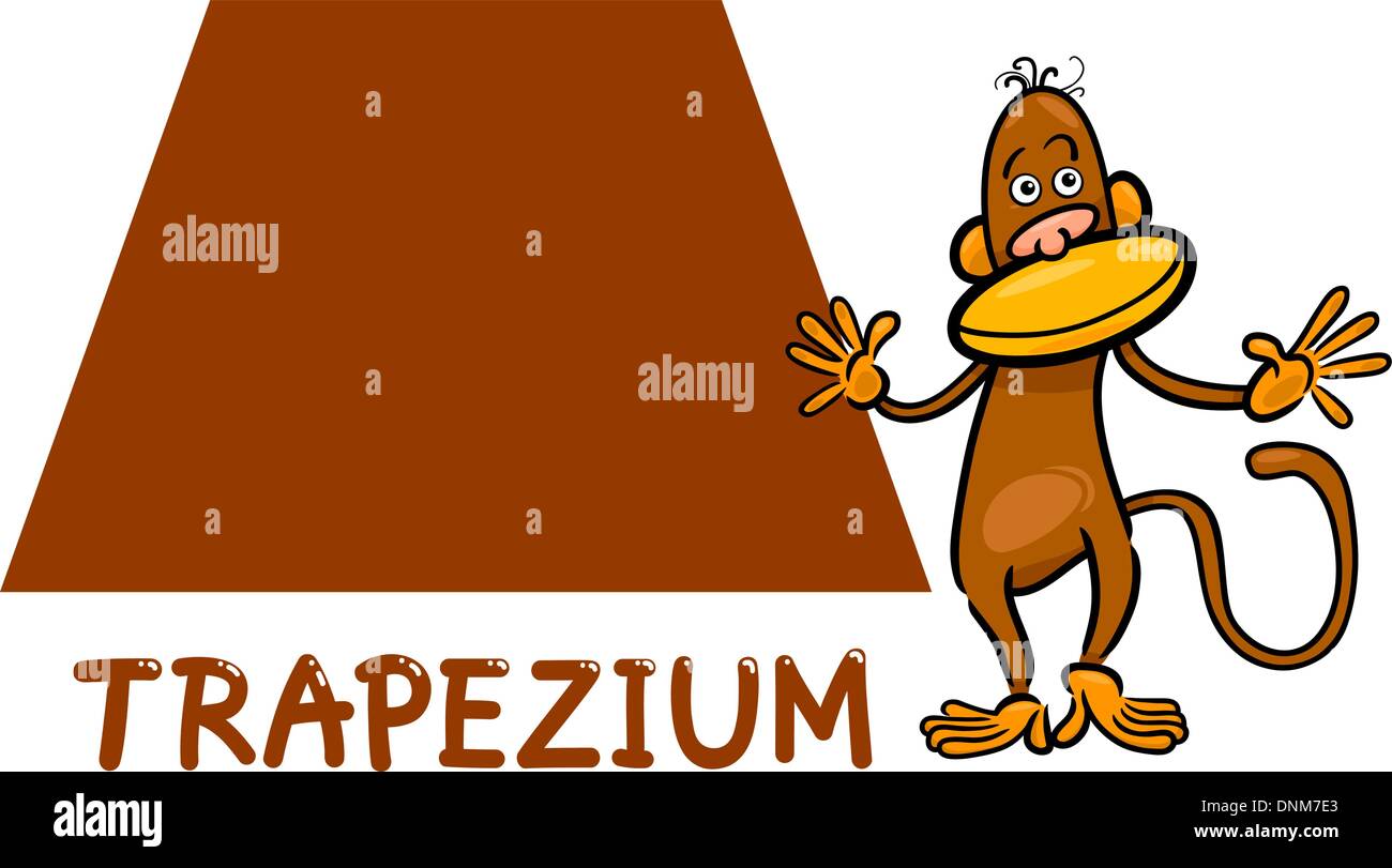 Cartoon Illustration of Trapezium or Trapezoid Basic Geometric Shape ...