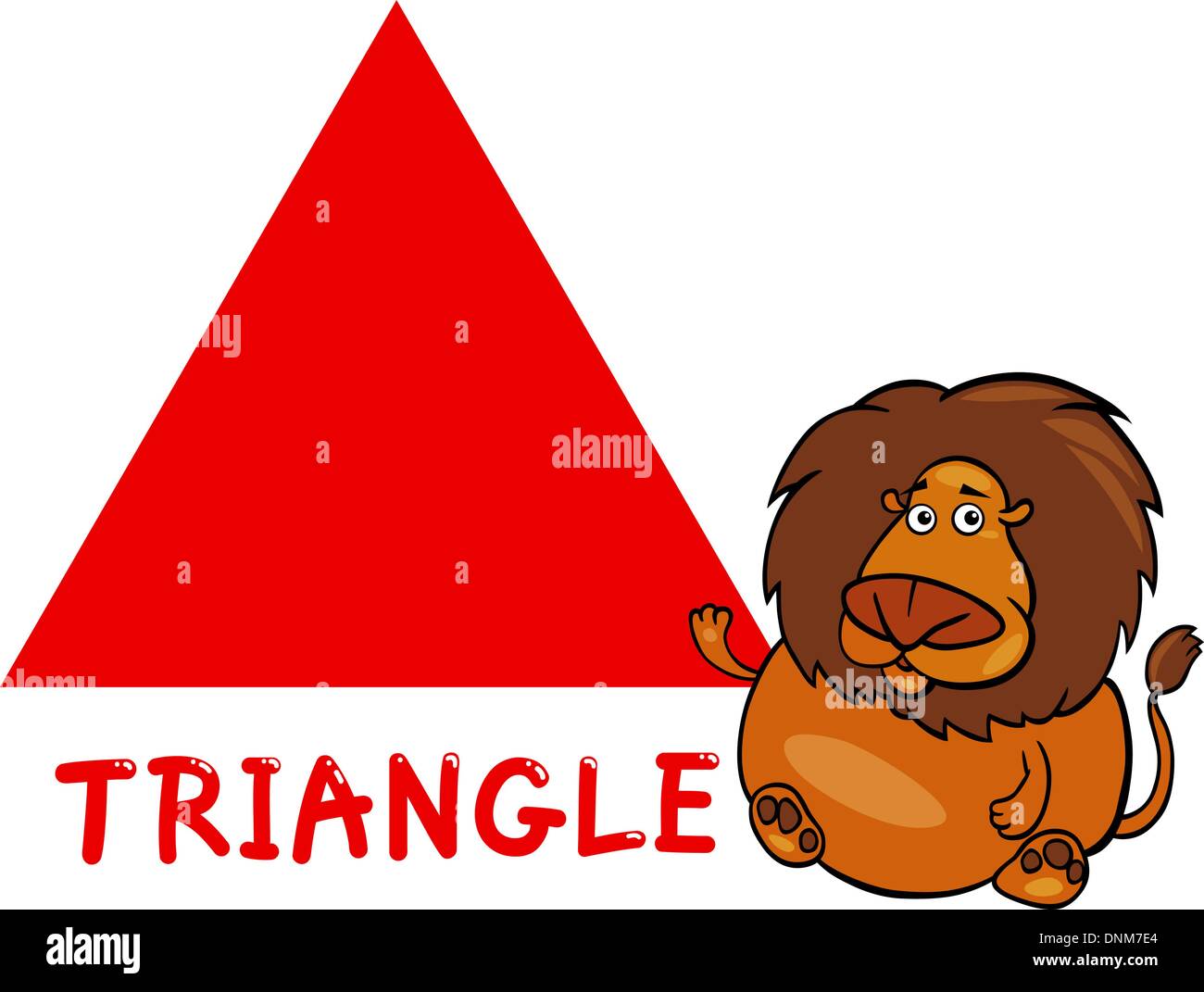 Cartoon Illustration of Triangle Basic Geometric Shape with Funny Lion ...