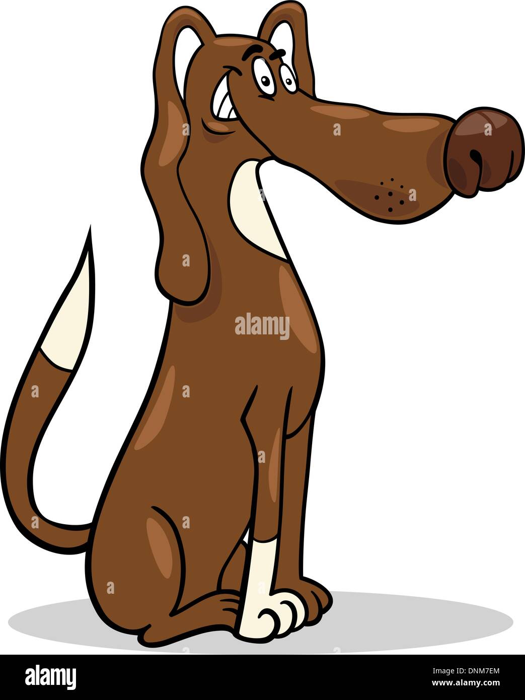 Cartoon Illustration of Funny Sitting Spotted Dog Stock Vector Image ...