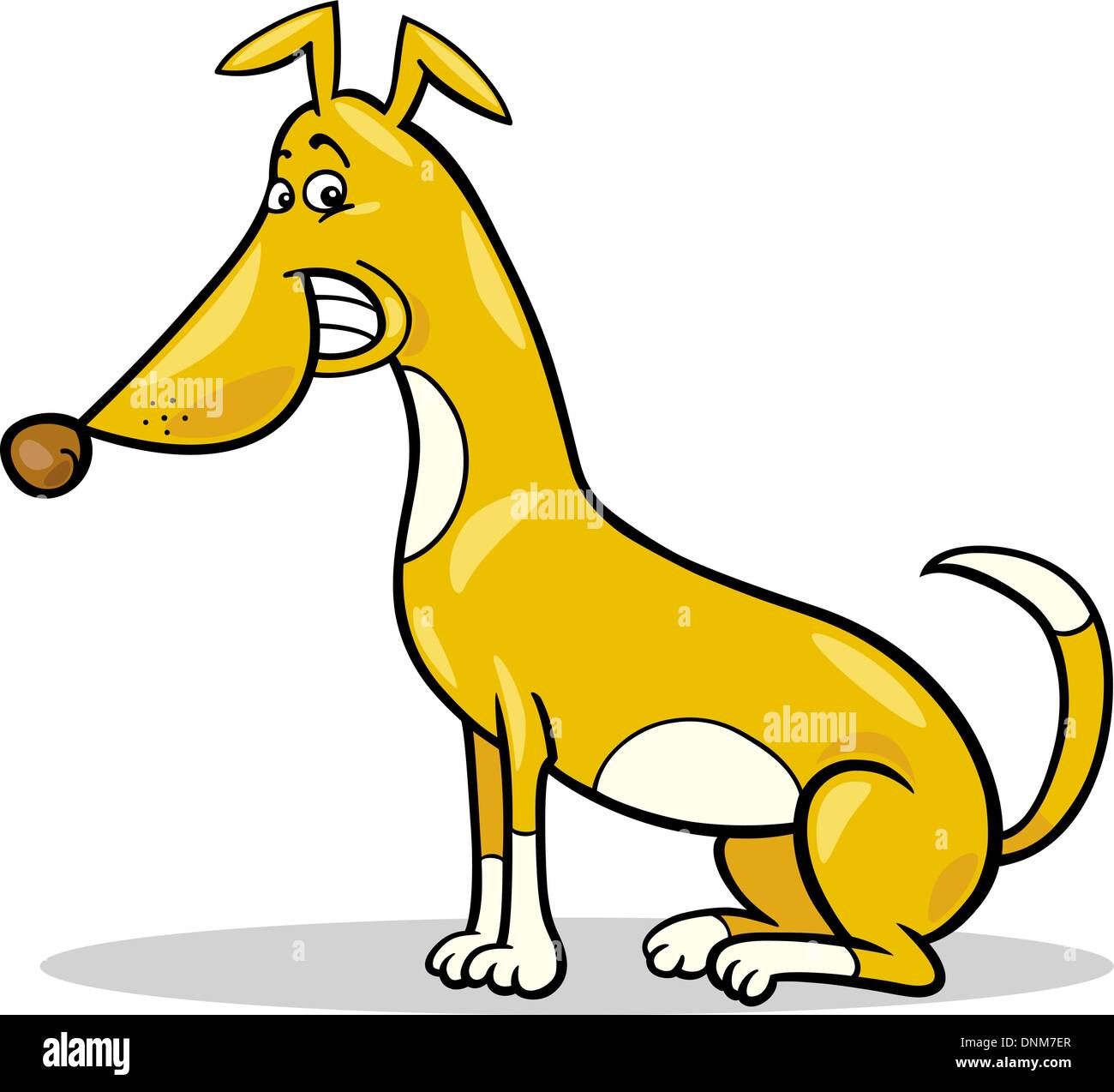 Cartoon illustration funny yellow mongrel Stock Vector Images - Alamy