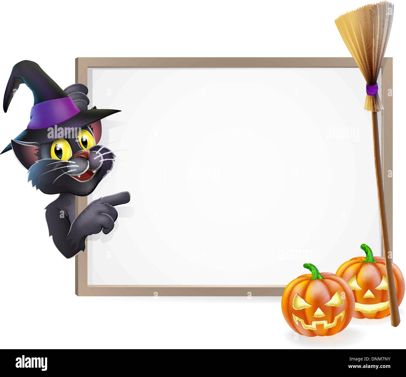 Illustration of a Halloween black witch's cat sign background Stock ...