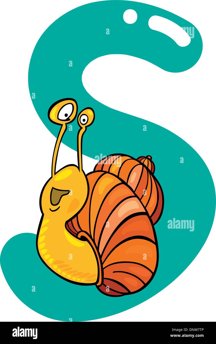 cartoon illustration of S letter for snail Stock Vector Image & Art - Alamy