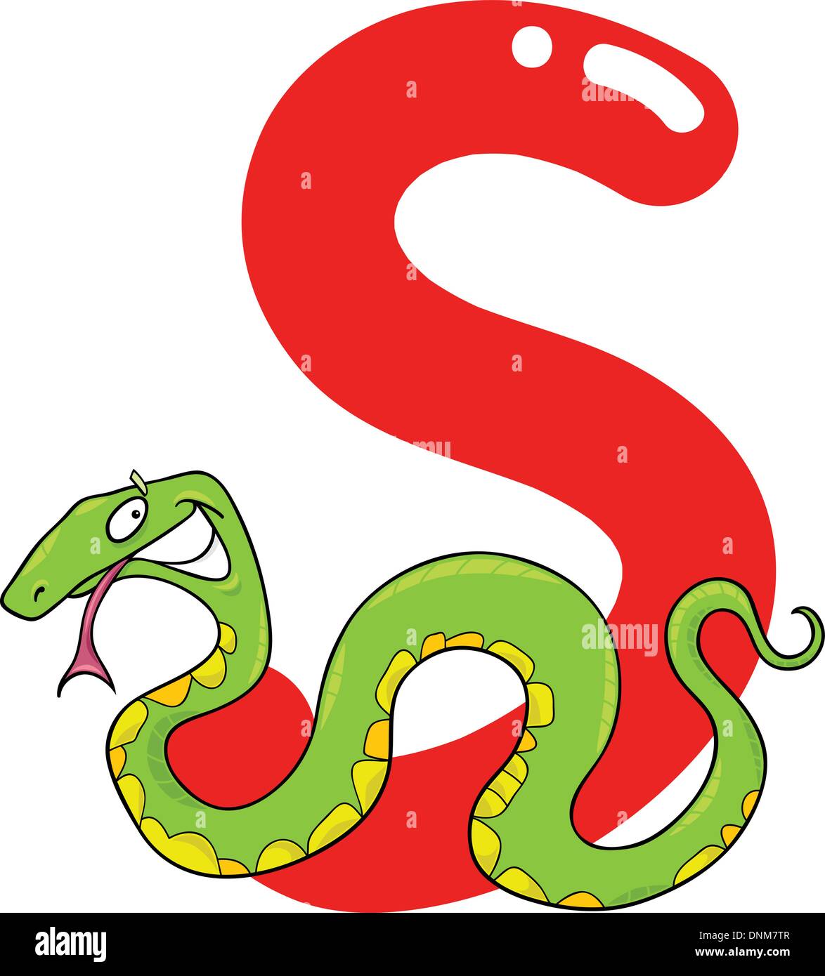 cartoon illustration of S letter for snake Stock Vector Image & Art - Alamy