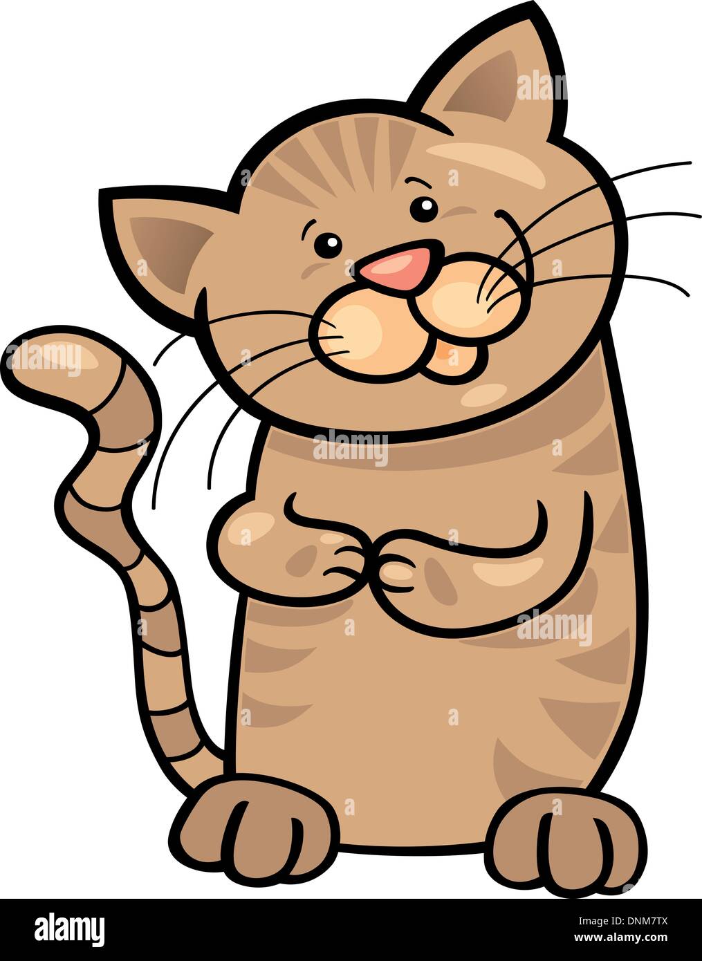cartoon illustration of cute brown tabby kitten Stock Vector Image ...