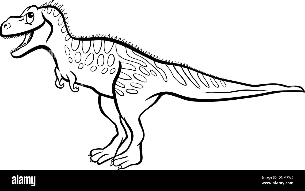 Cartoon Illustration of Tarbosaurus Dinosaur Prehistoric Reptile ...