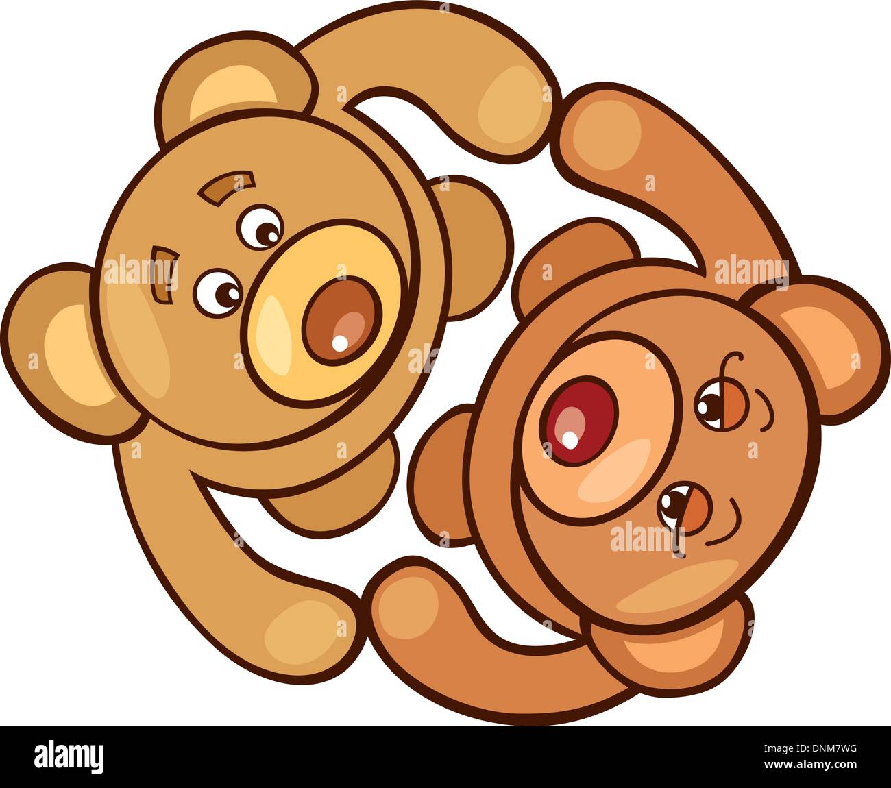 Cartoon illustration of two teddy bears in love Stock Vector Image ...