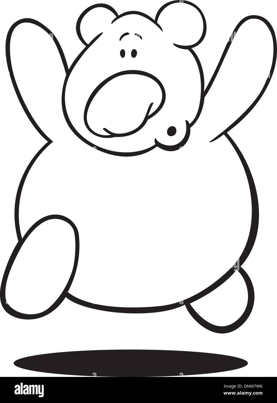 illustration of running teddy bear for coloring book Stock Vector Image ...