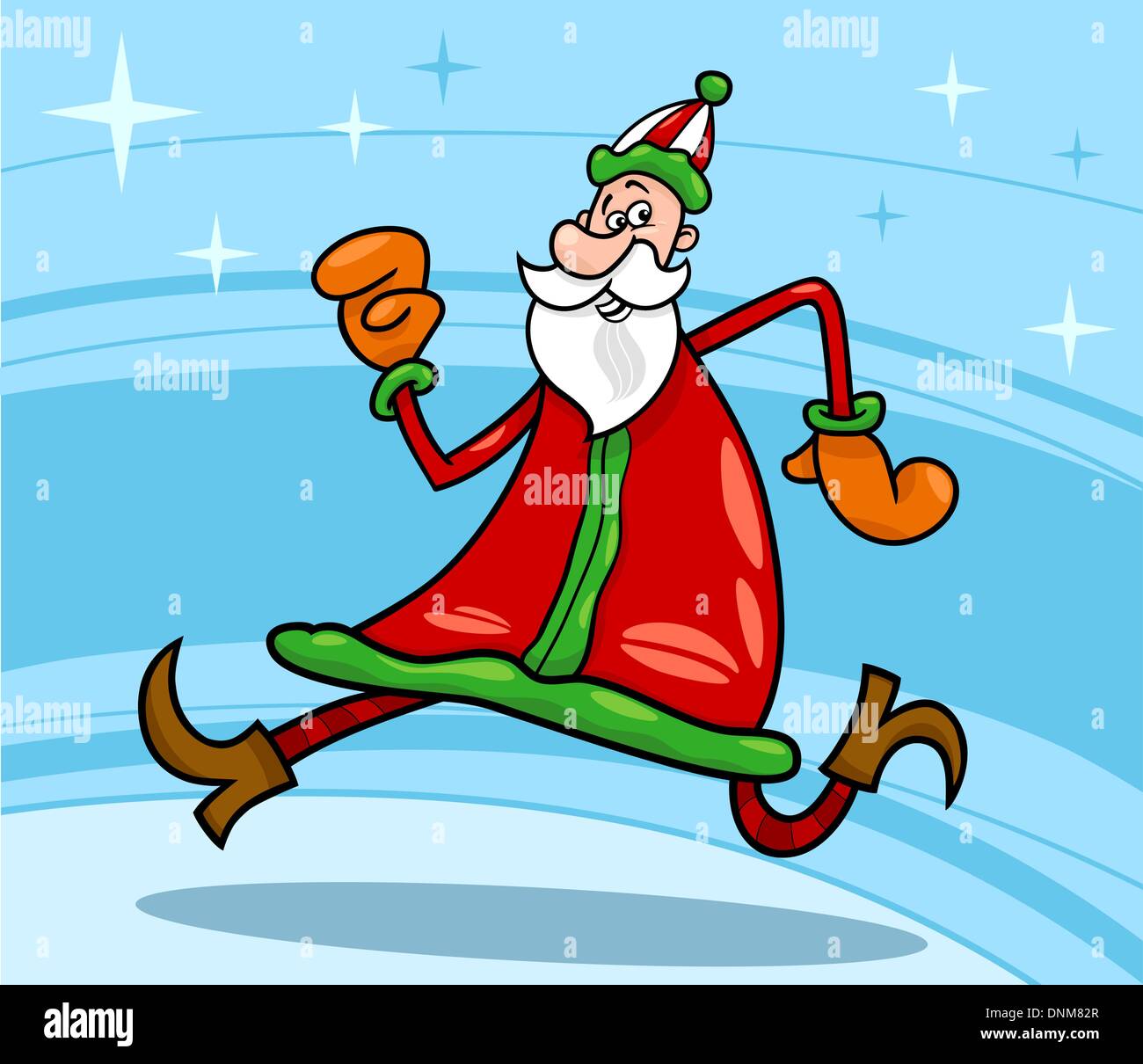 Cartoon illustration funny running santa hi-res stock photography and ...